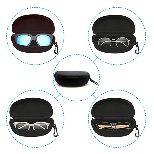 Sunglasses Case and Large Waterproof Eyeglasses Case Hard EVA zipper for Men & Women or Children with Cleaning Cloth