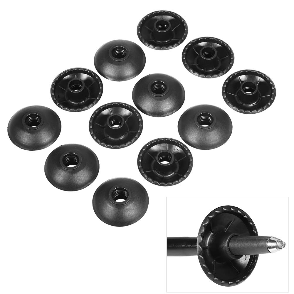 VGEBY 12Pcs Black Trekking Pole Basket Round Snow Ski Mud Basket Hiking Walking Stick Replacement Accessory Trekking Pole Baskets Ski Pole Basket Snow Baskets for Trekking Poles