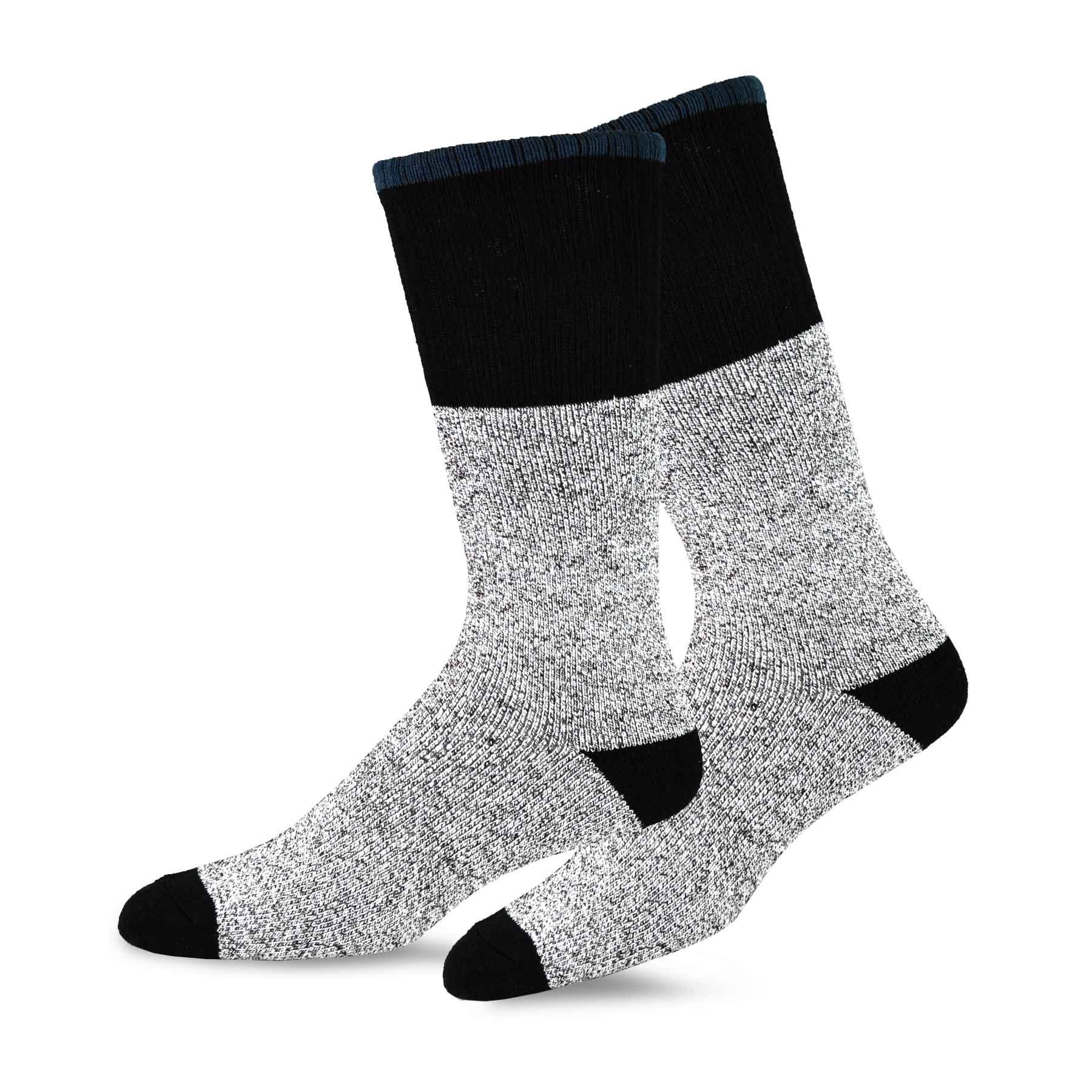 Soxnet Eco Friendly Heavy Weight Recyled Cotton Thermals Boot Socks 4 Pairs (10-13, Color Heel Top)