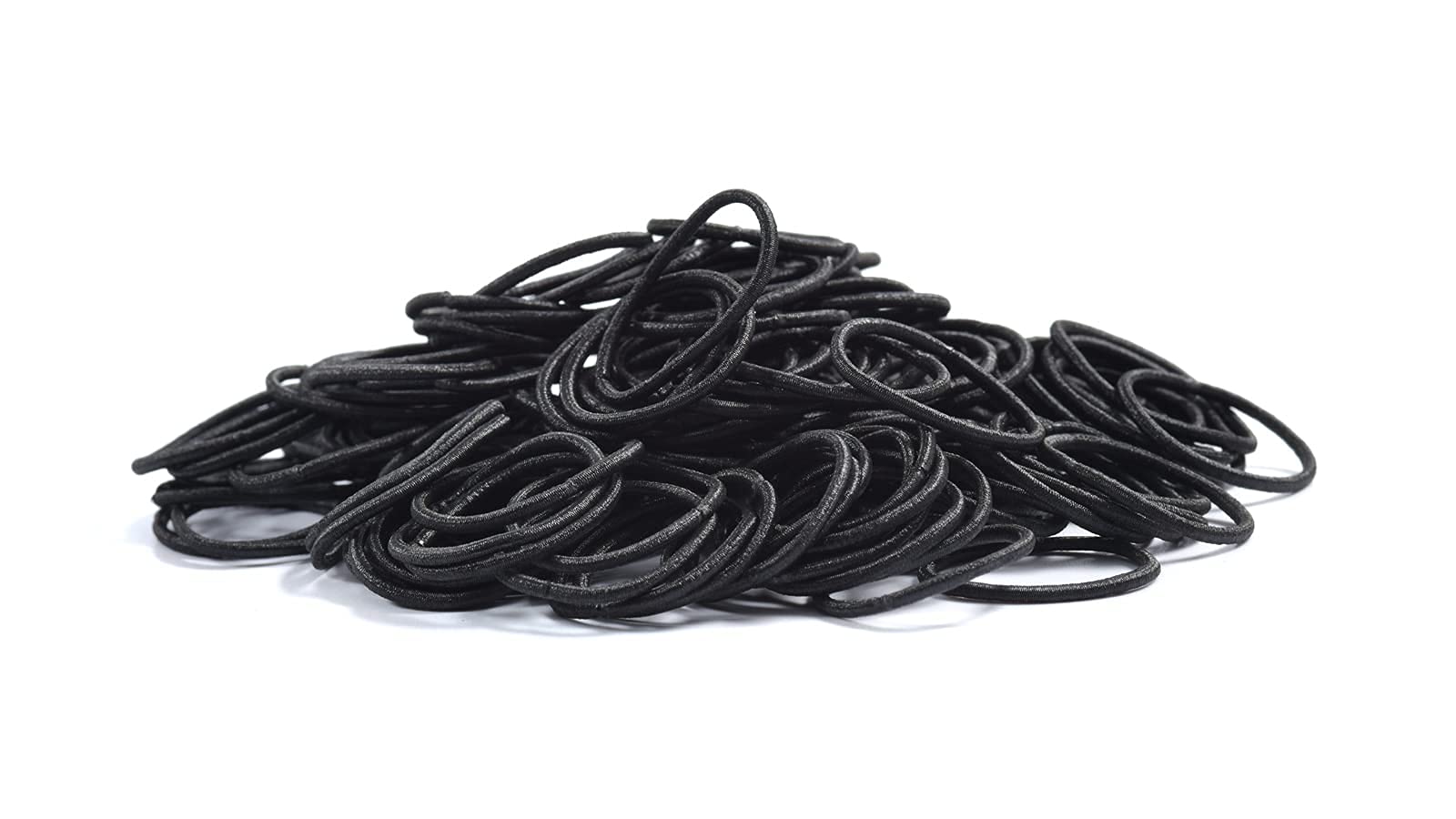 Youxuan Small Hair Elastics for Girls, Soft and Comfy Rubber Bands, 100 PCS Hair Ties, Black