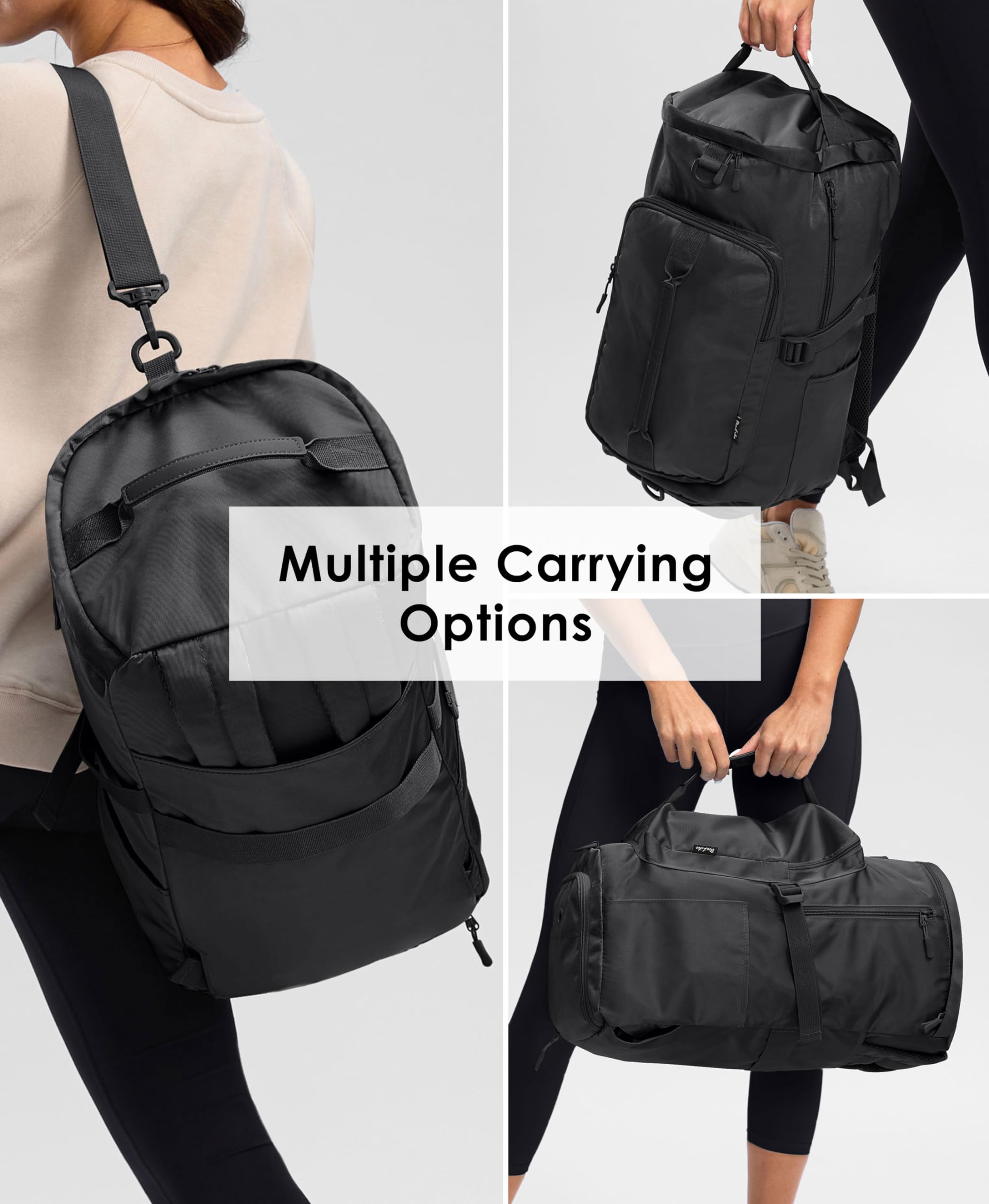 Uselike Gym Bag for Women and Men, 30L Workout Travel Backpack with Shoe Compartment, Sports Duffel Bag with Multiple Pockets