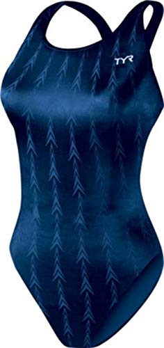 TYR Women's Fusion 2 Aeroback Swim Suit (Navy, 22 -Inch)