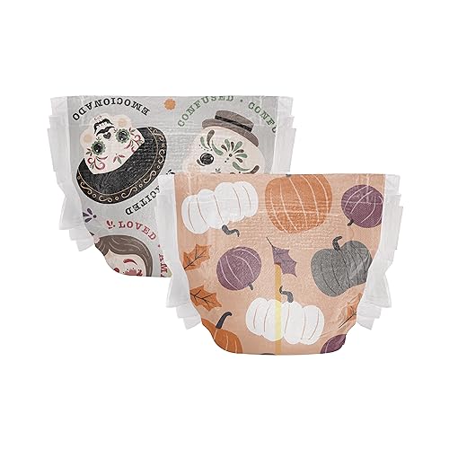 The Honest Company Clean Conscious Diapers | Plant-Based, Sustainable | Fall '23 Limited Edition Prints | Club Box, Size 1 (8-14 lbs), 80 Count