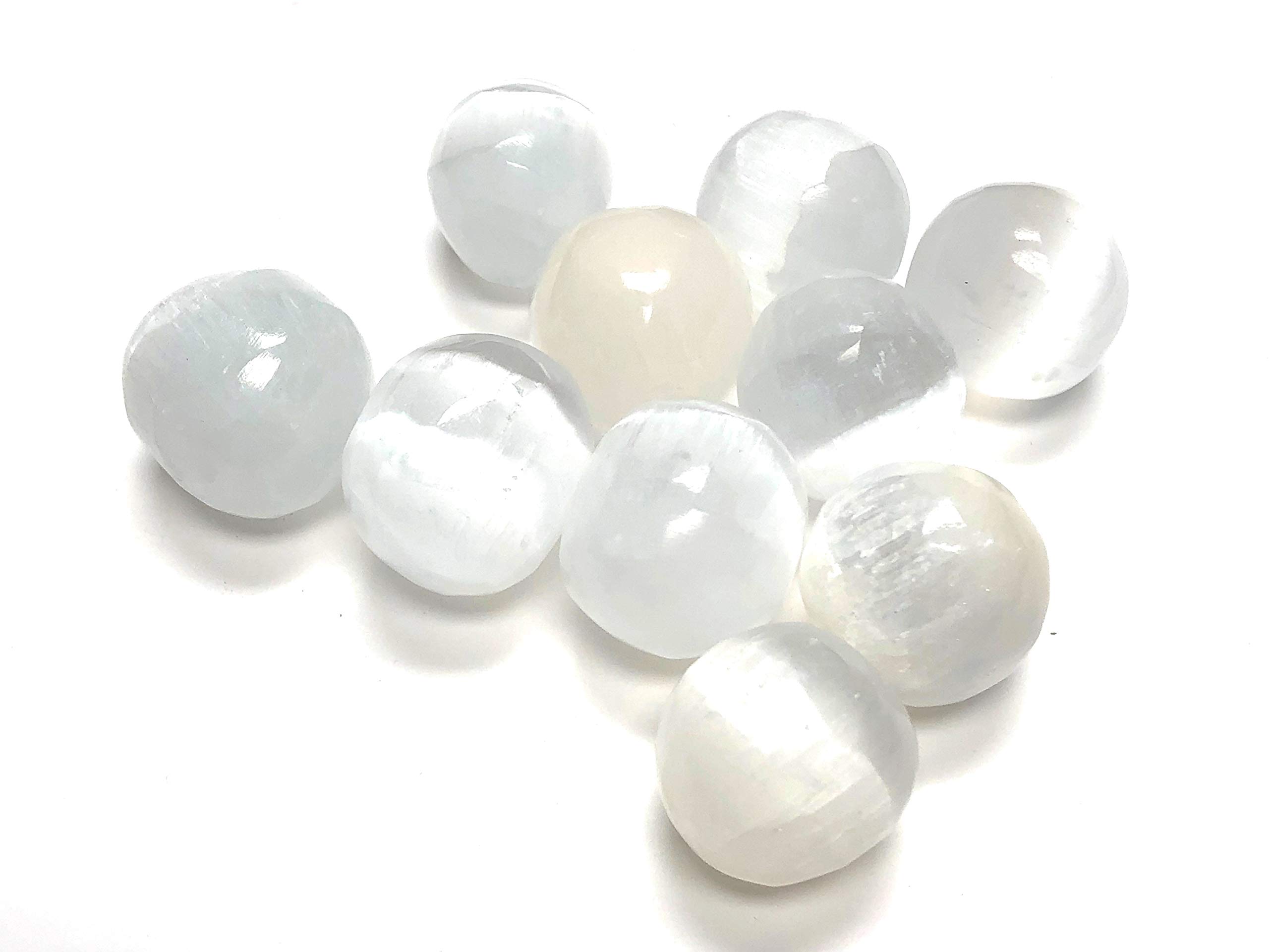 Zentron Crystal Collection Tumbled Selenite Pieces - 1" Stones in Velvet Bag 1 pc