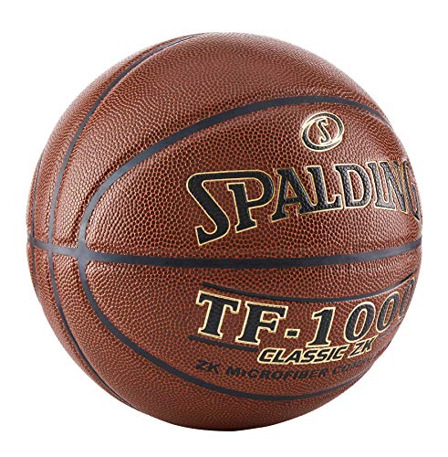 Spalding TF-1000 Classic ZK Indoor Game Basketball, Brown, Size 7, 29.5"