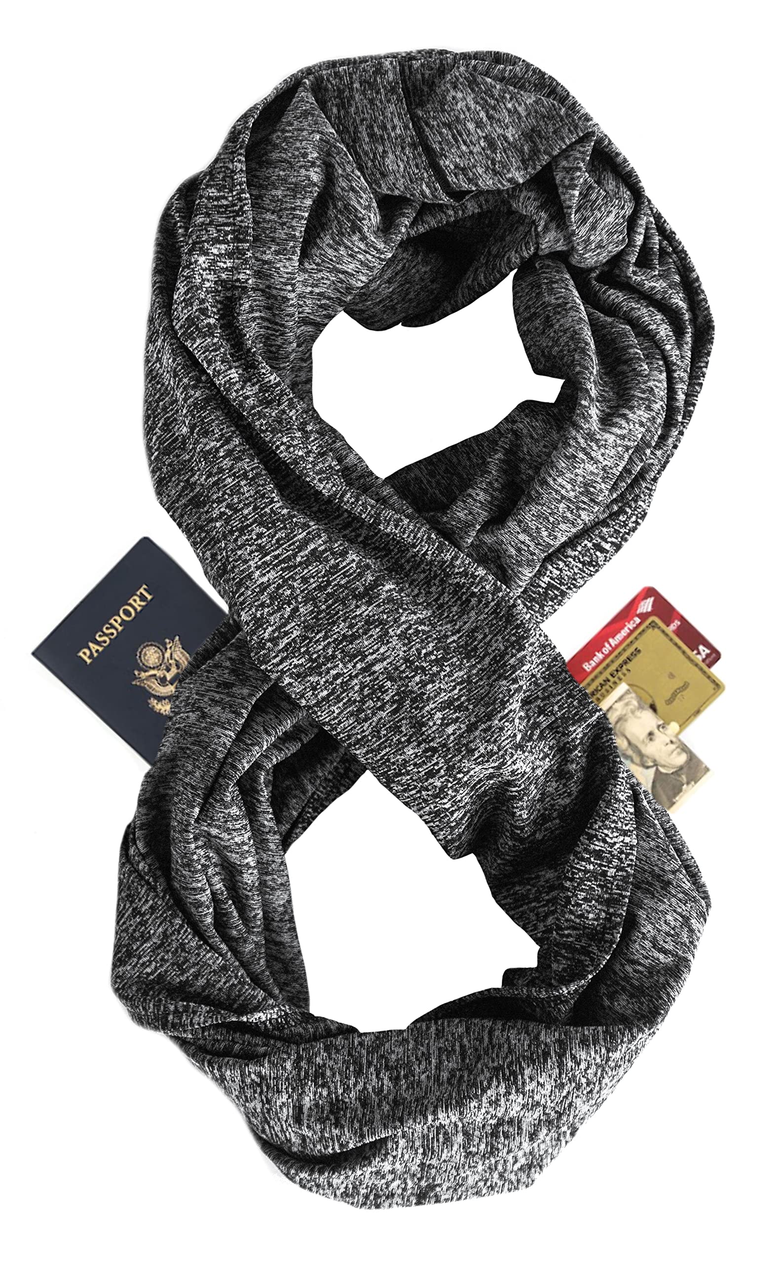 Zero Grid Infinity Fashion Scarf with Hidden Pockets Converts to Blanket and Wrap Perfect for Travel