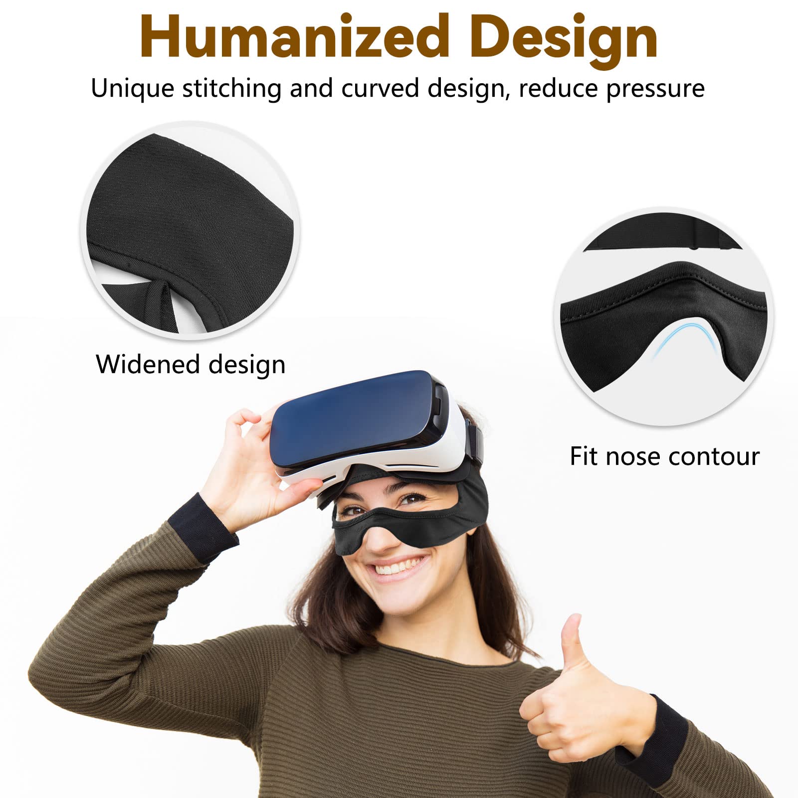 VR Eye Mask Cover Breathable Sweat Band Adjustable Sizes for Meta/Oculus Quest 2 Accessories VR Headsets Accessories, Washable Facemask Cover HMD Padding for Use VR Workouts Supernatual (4PCS)