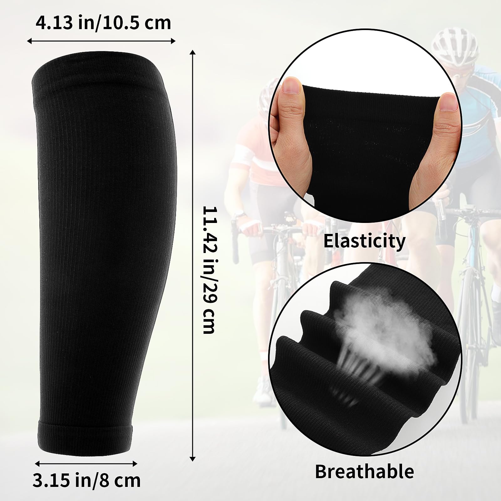 WLLHYF 2 Pair Calf Compression Sleeve Running Leg Compression Sock Calf and Shin Support Footless Compression Socks Relieve Calf Pain for Men Women Youth Running Cycling Walking