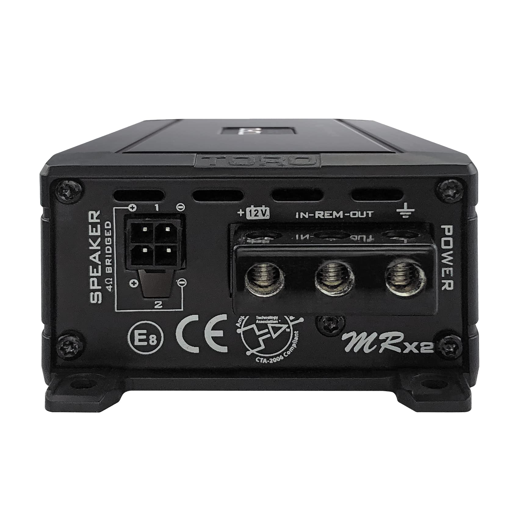TORO TECH β MRx2, 110w x 2 RMS @ 4 Ohm β 150w x 2 RMS @ 2 Ohm Micro Sized Multi Channel Car Amplifier, Sound Quality Class D Design, Built-in Auto Sensing Turn-On, Full Range or Subwoofer Speaker