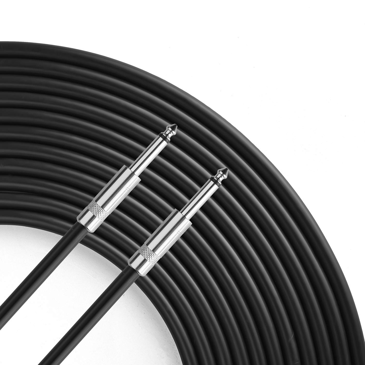 Yuyaokk 2Pack 25 ft 1/4" to 1/4" Speaker Cables, True 12AWG Patch Cords, 1/4 Male Inch DJ/PA Audio Speaker Cable 12 Gauge Wire.