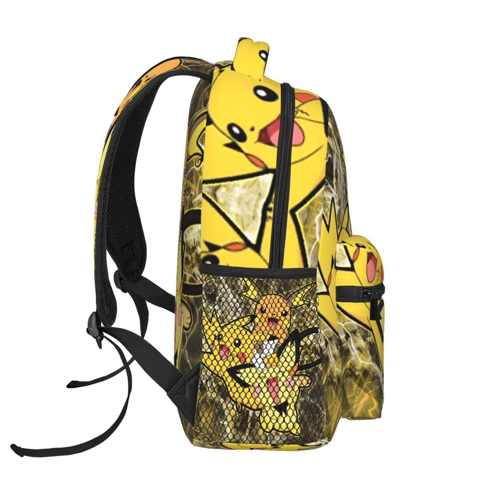 Uante Poke Backpack 3D Printed Cartoon Backpack Adjustable Lightweight Travel Backpack Waterproof Casual Daypack