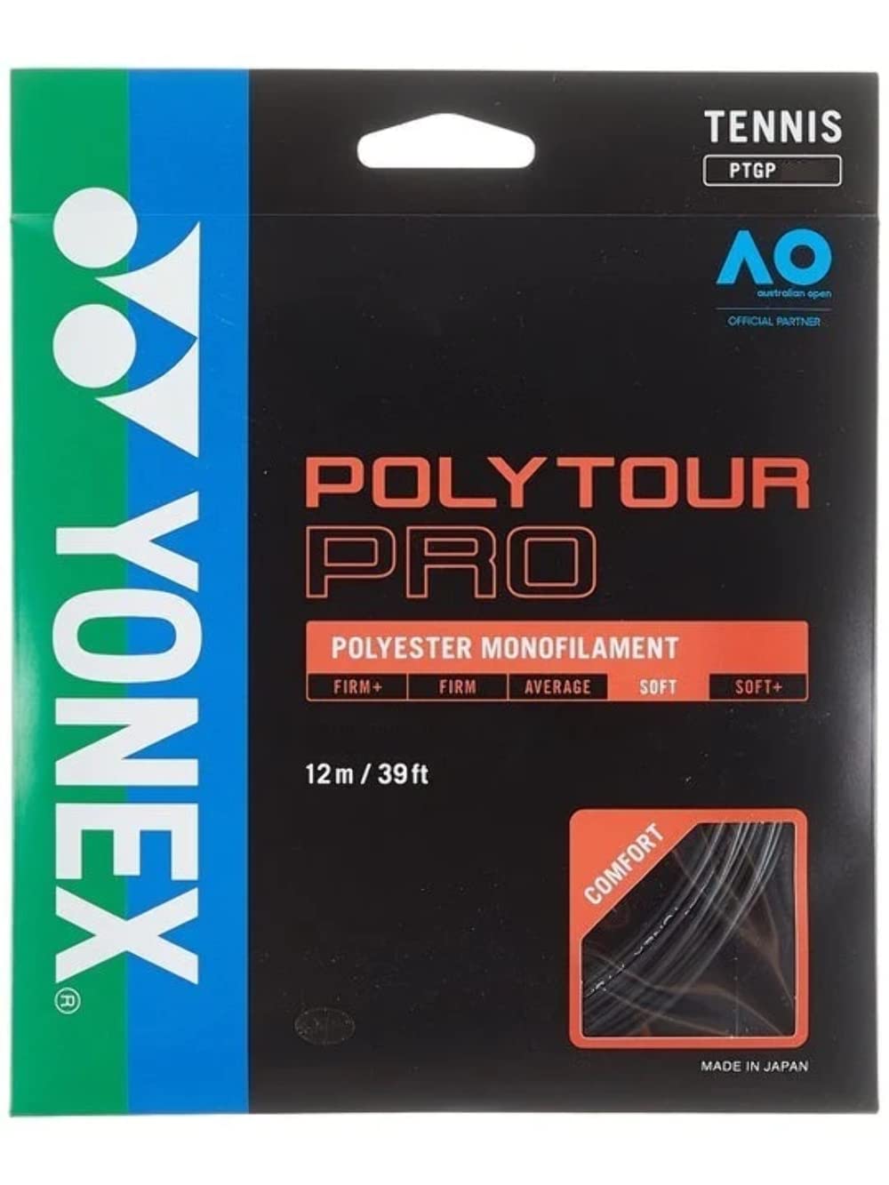 YONEX Polytour Pro 120 17 Gauge Polyester Tennis String Set (Flash Yellow)
