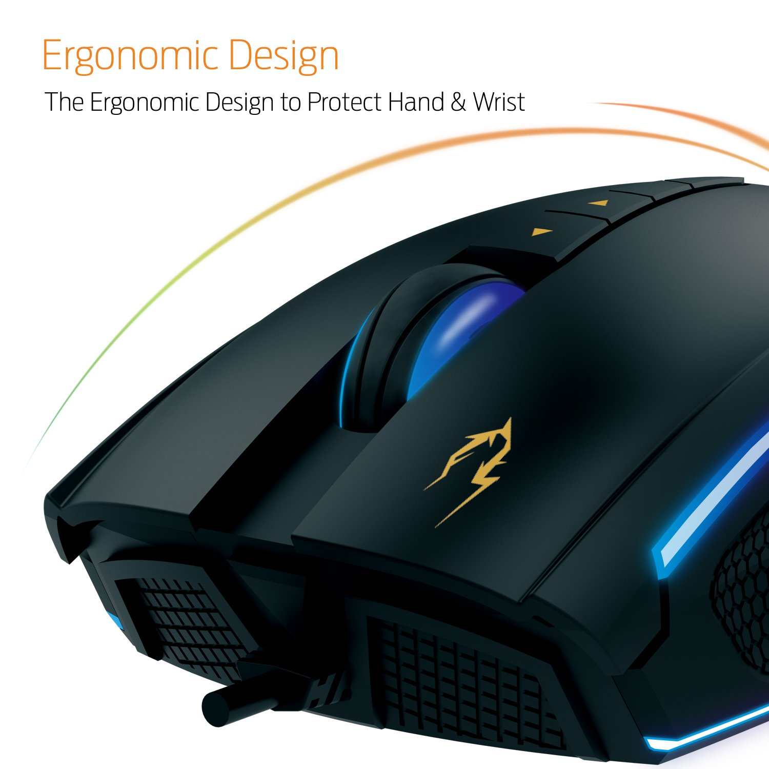 ZEUS GAMDIAS Optical Gaming Mouse with RGB Streaming Light, Hera Software Supported, 8 Programmable Keys, Adjustable 16000 DPI (Zeus P2)