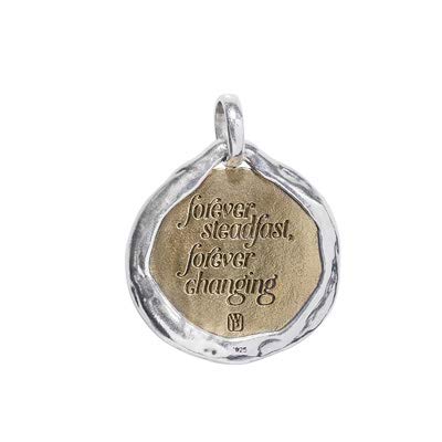 Waxing Poetic Eveningstar Sterling Silver and Crystals Pendant with Sentiment Inscription