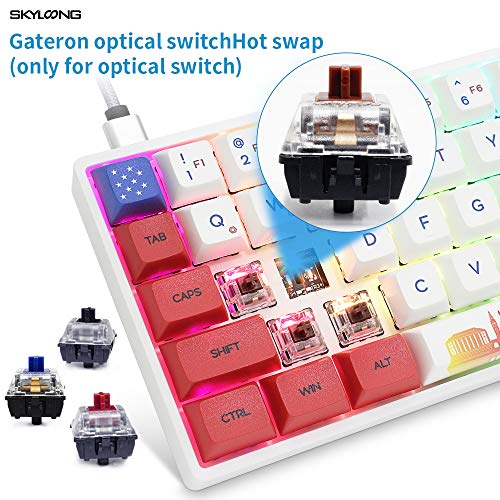 SKYLOONG Mechanical Gaming Keyboard 71 Keys 70% Layout Double Shot PBT NKRO USB Type C,PC & Laptop Computer Wired RGB Keyboard(Red Switch)