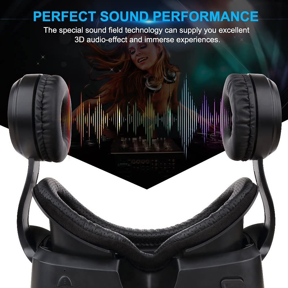 VR Headset with Remote Controller,HD 3D VR Glasses Virtual Reality Glasses for VR Games & 3D Movies, Virtual Reality Goggles for iPhone/Android Phone w/ 4.7-6in Screen | VR Glasses
