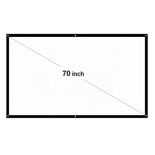 XDDCDH 70'' Portable Projector Screen 16:9 White Dacron 70" Diagonal Projection Screen Foldable Home Theater for Wall Projection
