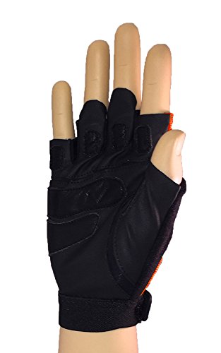 Zero Friction Men's Fitness Gloves with Strap, One Size, Orange