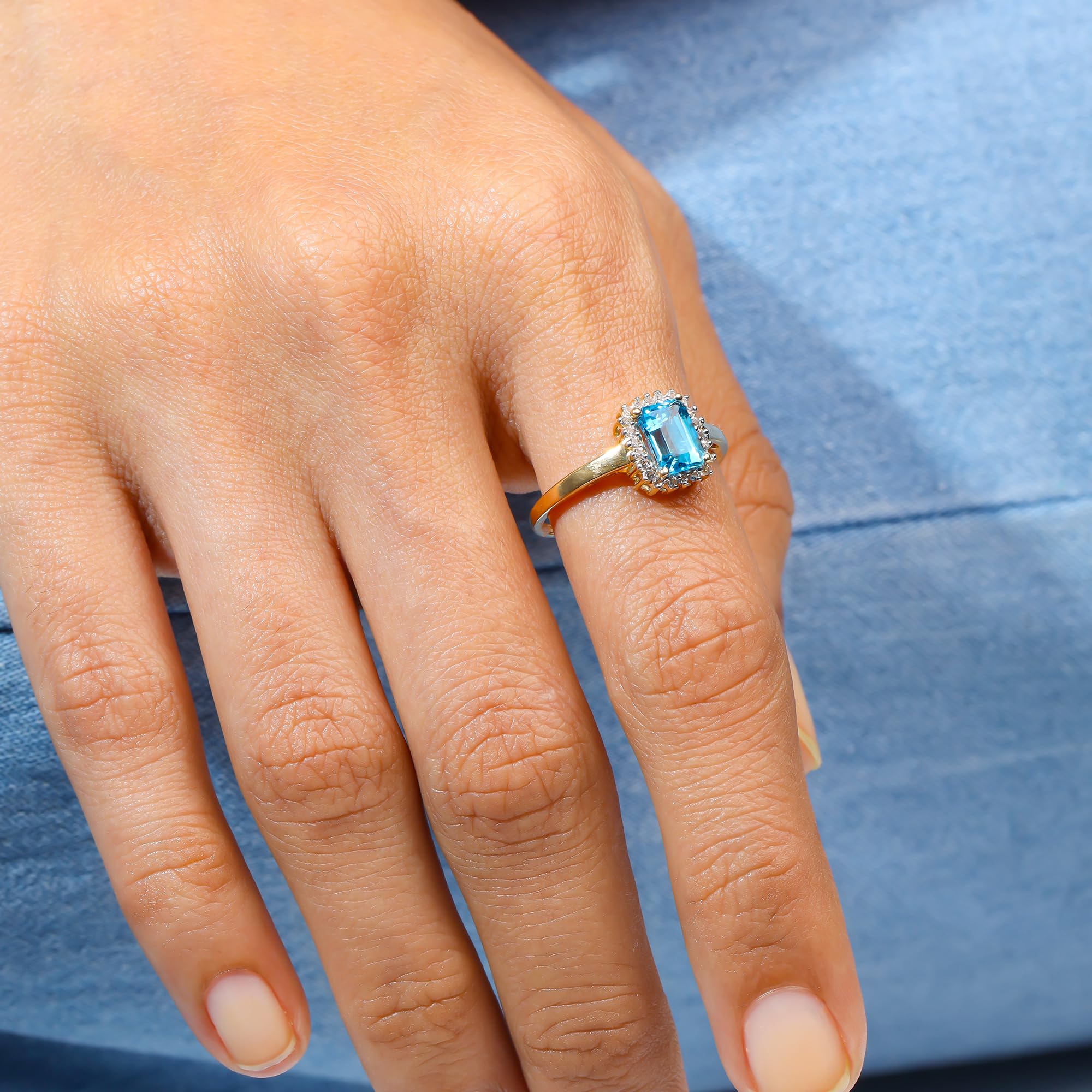 YoTreasure 1.22 ct. t.w. Swiss Blue Topaz 10kt Yellow Gold Engagement Ring