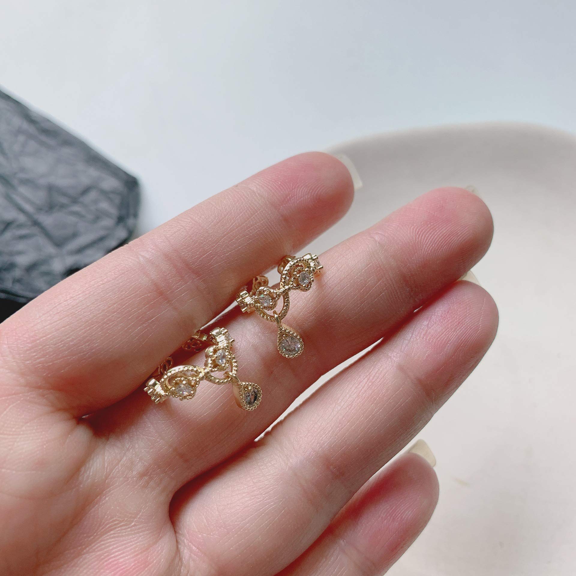 Zhx Without Pierced Ear Bone Folder Punk Fashion Ear Cuff Wrap Rhinestone Cartilage Clip On Earring Non Piercing Jewelry Silver one size