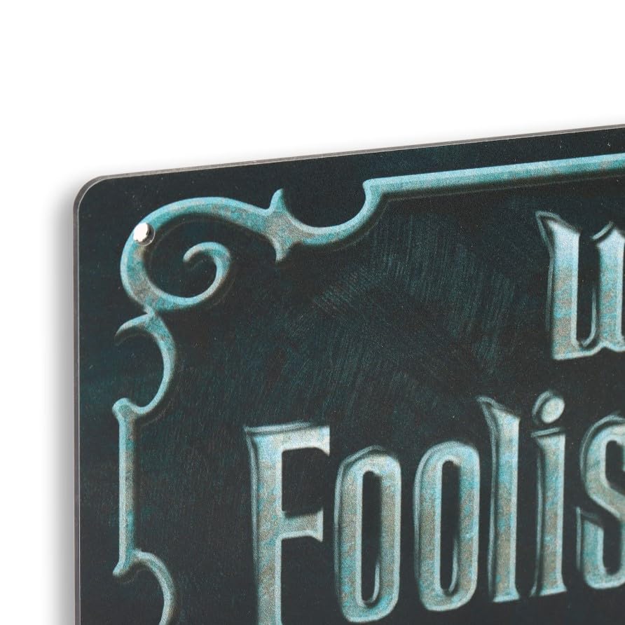 Spirit Halloween Disney's The Haunted Mansion Foolish Mortals Sign | Officially Licensed | Halloween Décor