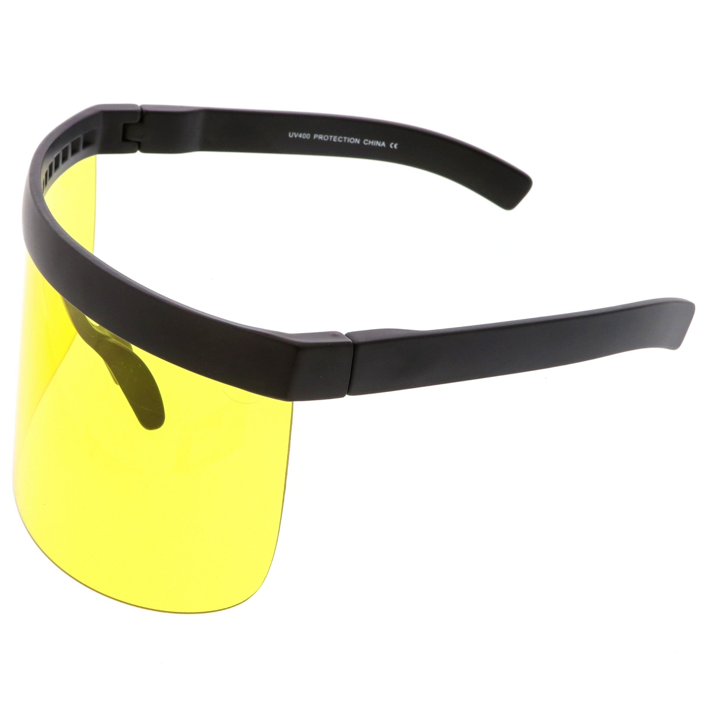 zeroUV Visor Sunglasses for Men and Women, Futuristic Face Shield Glasses with UV400 Protection 172mm (Blue Mirror)