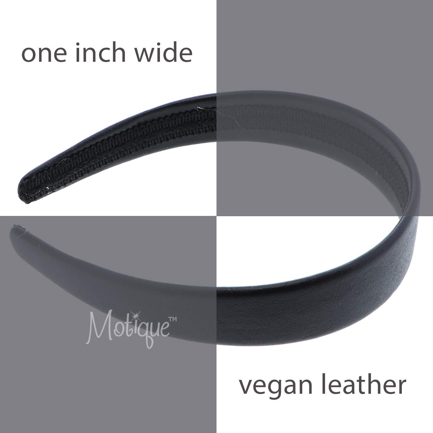 White 1 Inch Wide Leather Like Headband Solid Hair band for Women and Girls