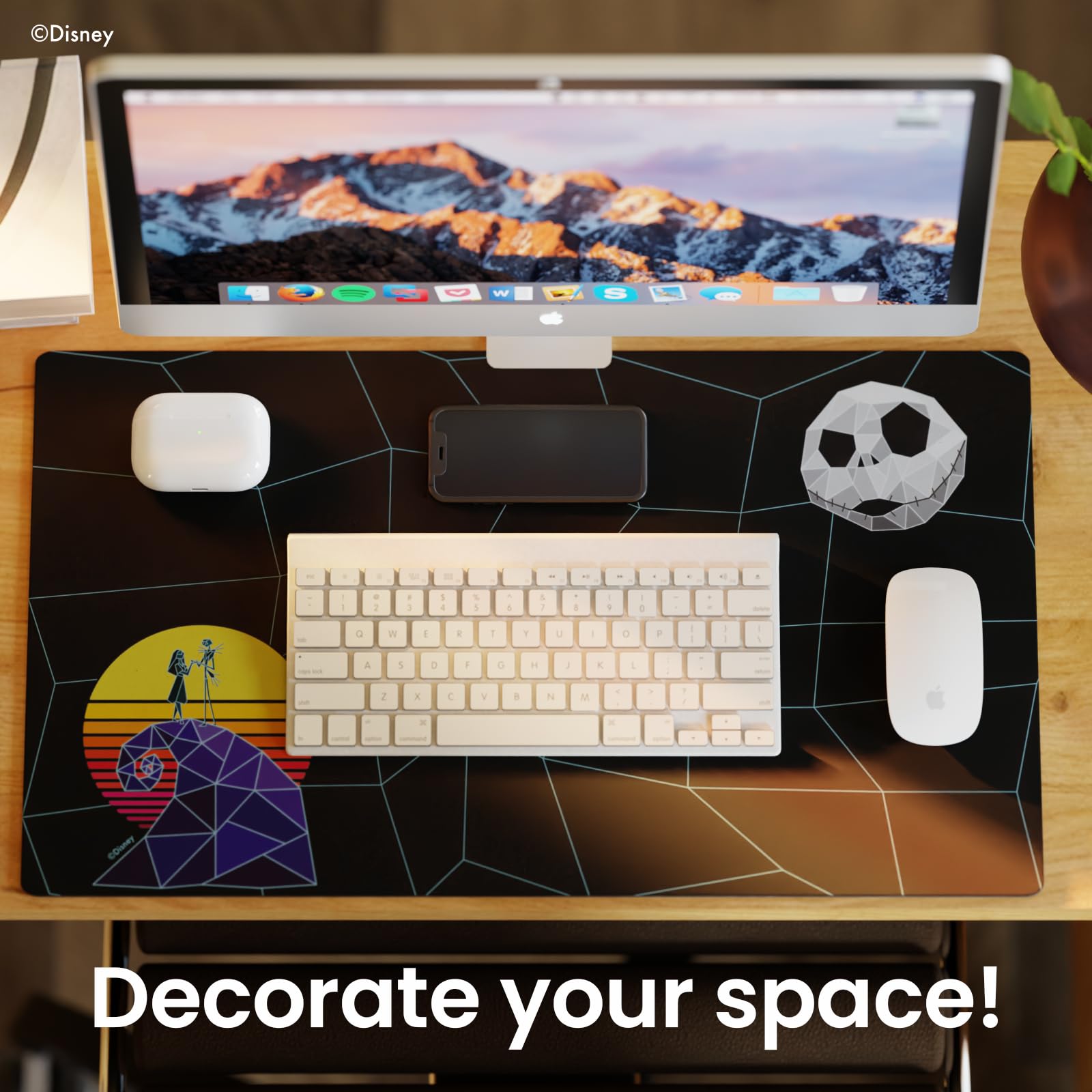 Tim Burtons The Nightmare Before Christmas Mouse Pad for Desk | 10.25 X 8.25 Inches Mousepads for Computers/Home/Office,More – Non-Slip Bottom + Spill Resistant Coating | Jack Skellington Gifts