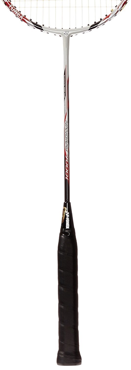 YONEX Badminton Racket Nanoray Series 2018 with Full Cover Professional Graphite Carbon Shaft Light Weight Competition Racquet High Tension Fast Speed Performance (NR7000I - White/Red, Pack of 1)