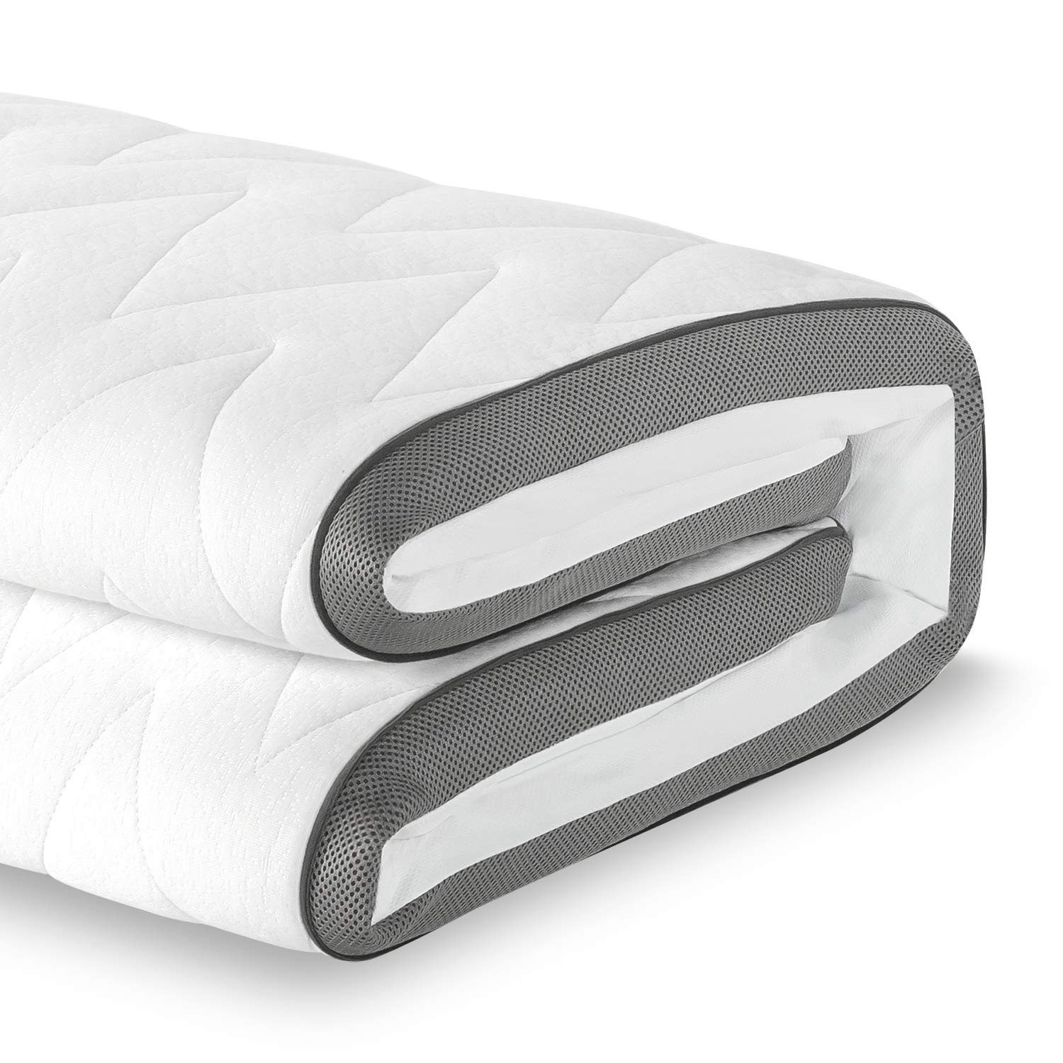 ZINUS 3 Inch Luxury TorsoTec Memory Foam Mattress Topper with Removable Cover/Pressure-Relieving Design, King