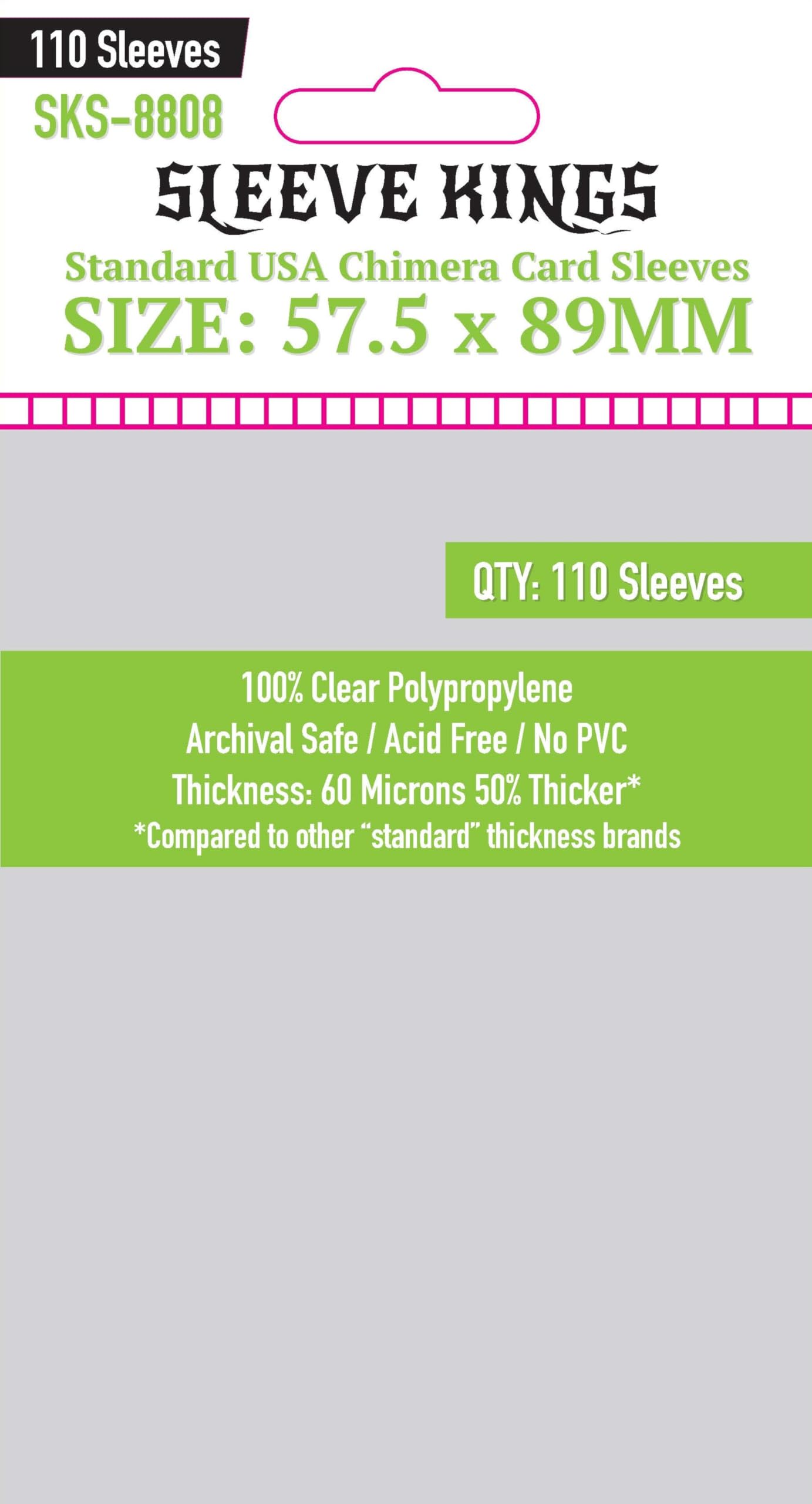 Sleeve Kings Standard USA Chimera Card Sleeves (57.5x89mm) - 110 Pack, 60 Microns