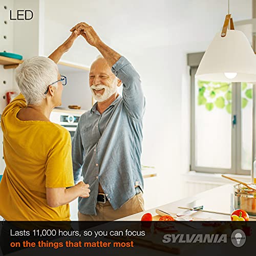 SYLVANIA LED Light Bulb, 40W Equivalent A19, Efficient 6W, Medium Base, Frosted Finish, 450 Lumens, Soft White - 4 Pack (74079)