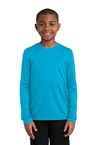 Sport-Tek Youth Long Sleeve PosiCharge Competitor Tee L Atomic Blue