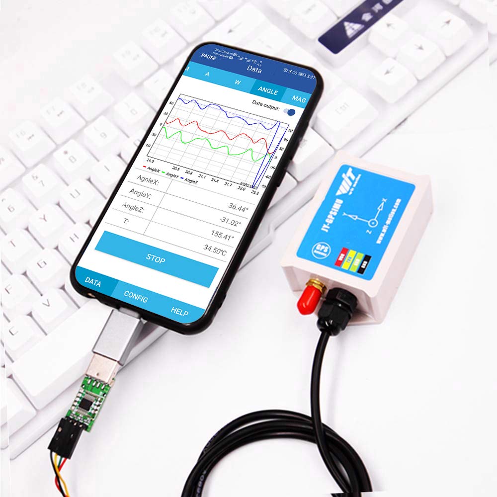 WitMotion WTGAHRS1 10-axis High-stability IMU AHRS Inclinometer, High-precision Acceleration+Gyro+Angle+Magnet+Air Pressure+GPS, TTL Level, Low-consumption Navigation Position Tracker with GPS Antenna