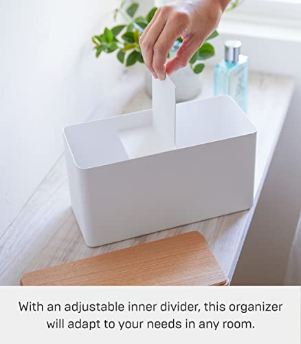 YAMAZAKI Countertop Organizer Home | Steel + Wood | Storage Case, One Size, White