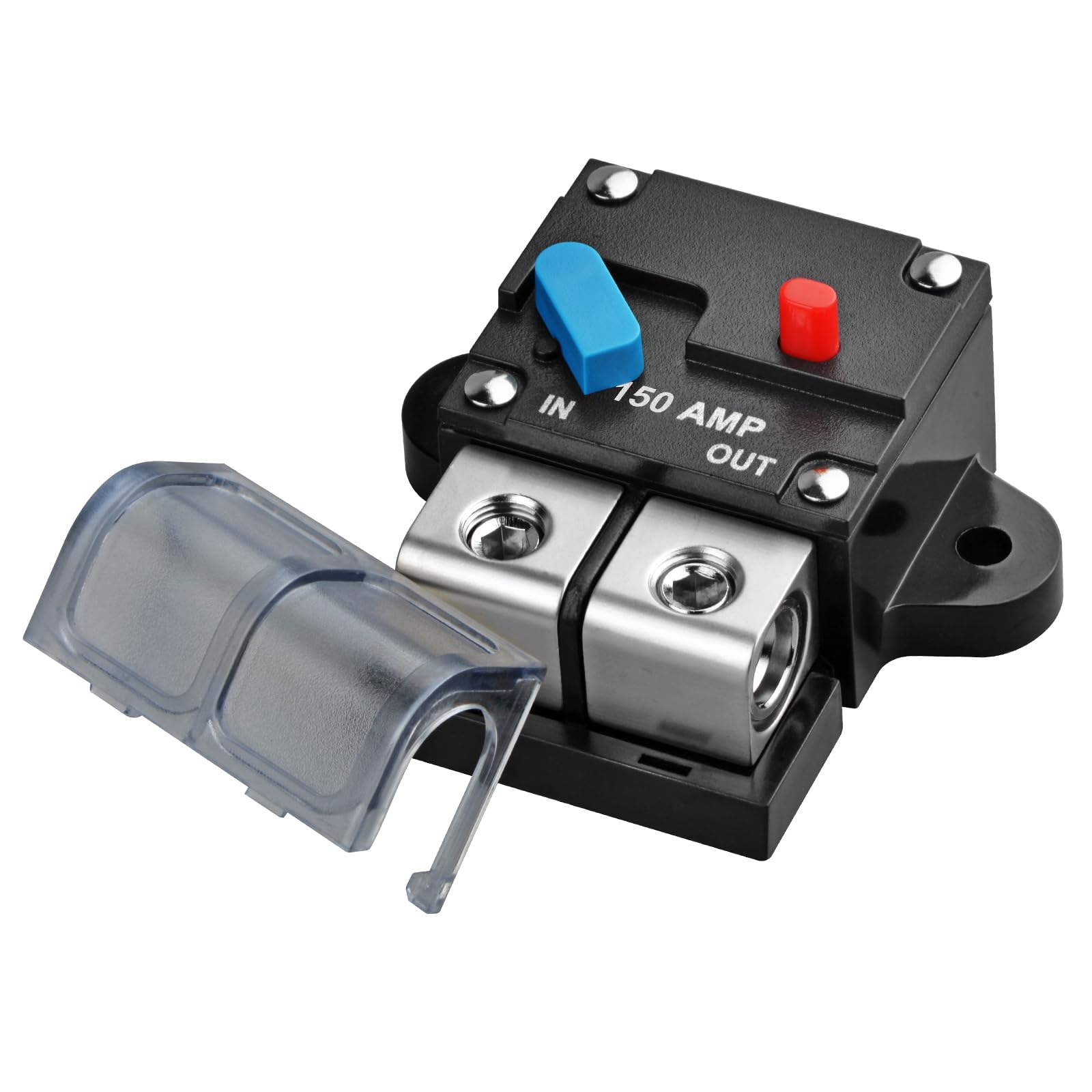 Snlazp 150 Amp Circuit Breaker Resettable Circuit Breaker Manual Reset Switch Button for RVs Trolling Boat Marine Truck Vehicles Stereo Audio Electronic Battery Solar System, 12V-24VDC (150A)