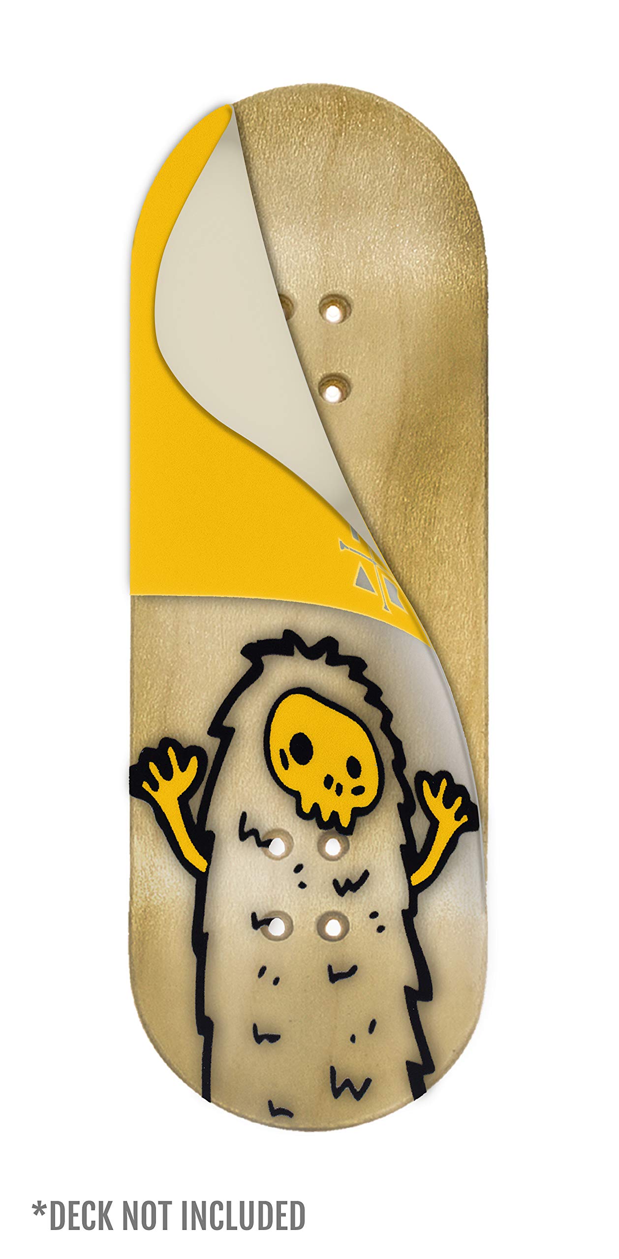 Teak Tuning Fingerboard Deck Graphic, Yellow Yeti - Adhesive Graphics to Customize Your 35mm Fingerboard Deck - 110mm Long, 35mm Wide, 0.2mm Thick - Waterproof Vinyl - Includes Mini File