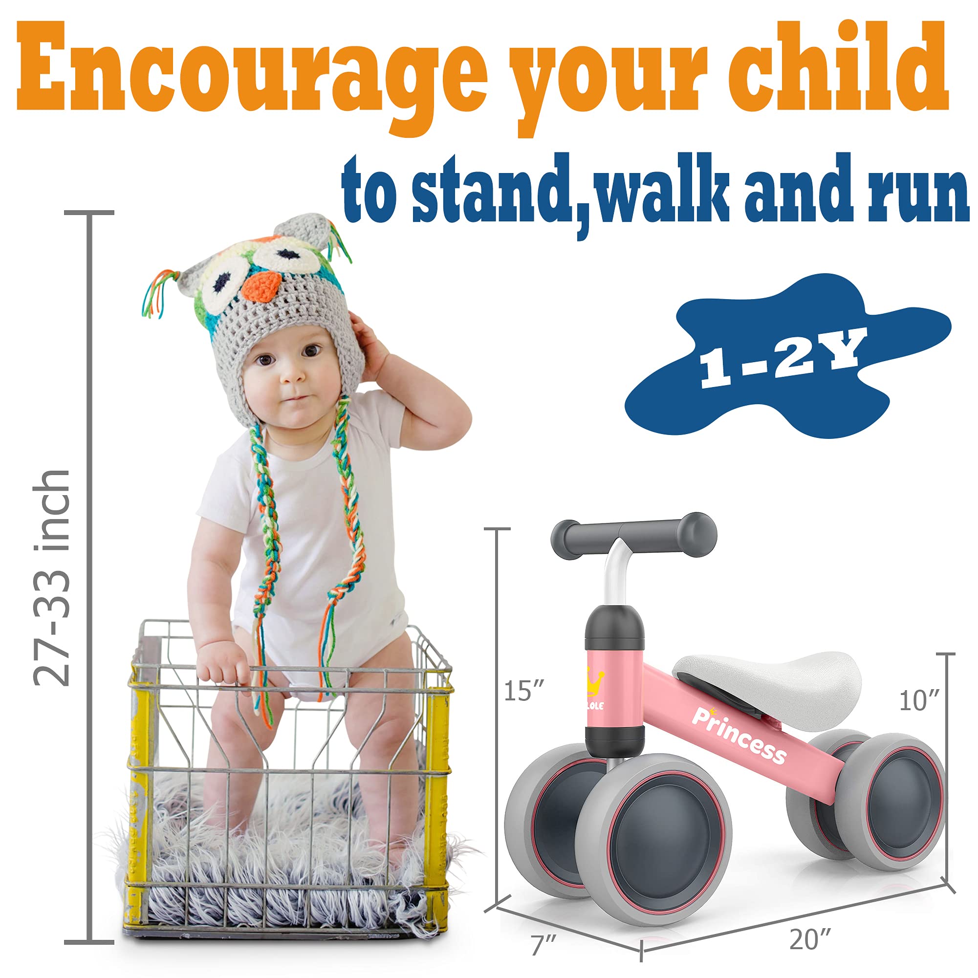 Toys for 1 Year Old : Balance Bike - Ideal 1 Year Old Girl Birthday Gift