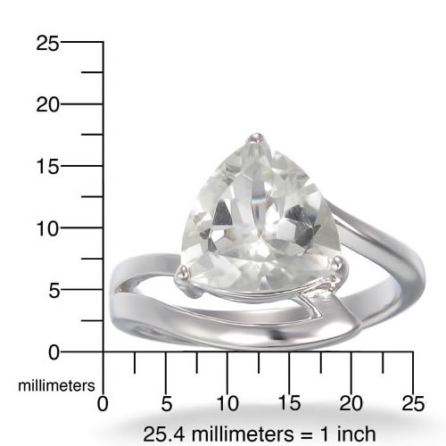 Vir Jewels 2 cttw Green Amethyst Ring .925 Sterling Silver with Rhodium Trillion Cut 10 MM Size 6