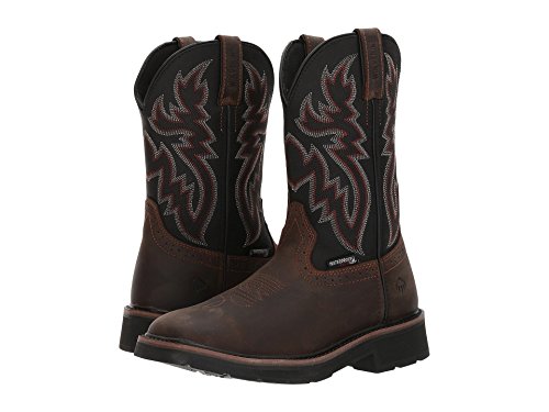 Wolverine Mens Rancher Wp St 10in Work Boot, Black/Brown, 9 US