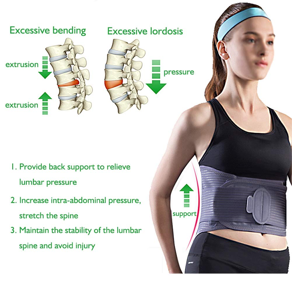 TANGIST Breathable Back Support Belt,Lower Back Posture Lumbar Brace For Injuries - All Sports - Herniated Disc Treatment For Man Woman (Size : L)