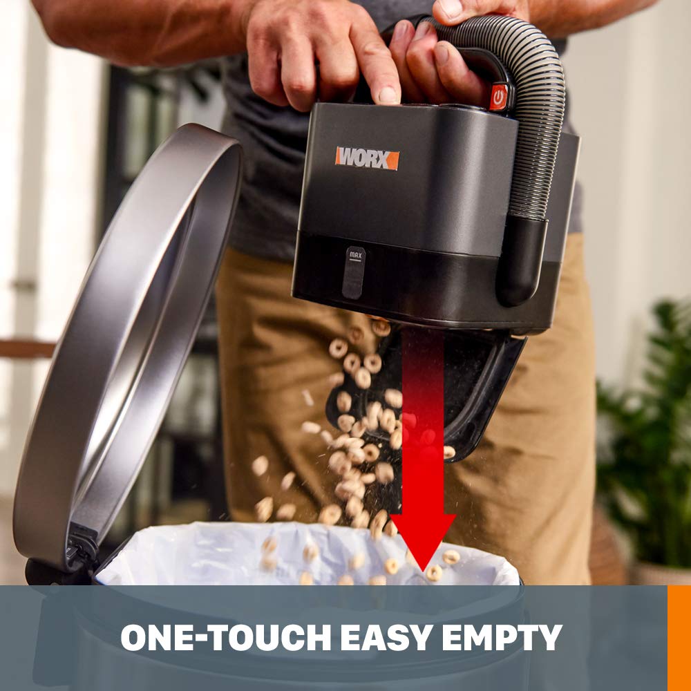 WORX WX030L.9 20V Power Share Cordless Cube Vac Compact Vacuum, Bare Tool Only, Black