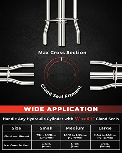 VEHIFOMO Hydraulic Cylinder Seal Installation Tools Kit, Hydraulic Cylinder Piston Repair Gland Seal Tools, U Cup Rod Seal Twisters Universal Seal Twistor Install Tool Set (3 PCS)