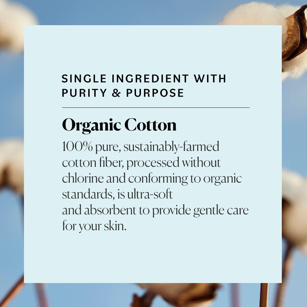 Sky Organics Organic Cotton Swabs for Sensitive Skin, 100% Pure GOTS Certified Organic for Beauty & Personal Care, 4 Pack with Ebook
