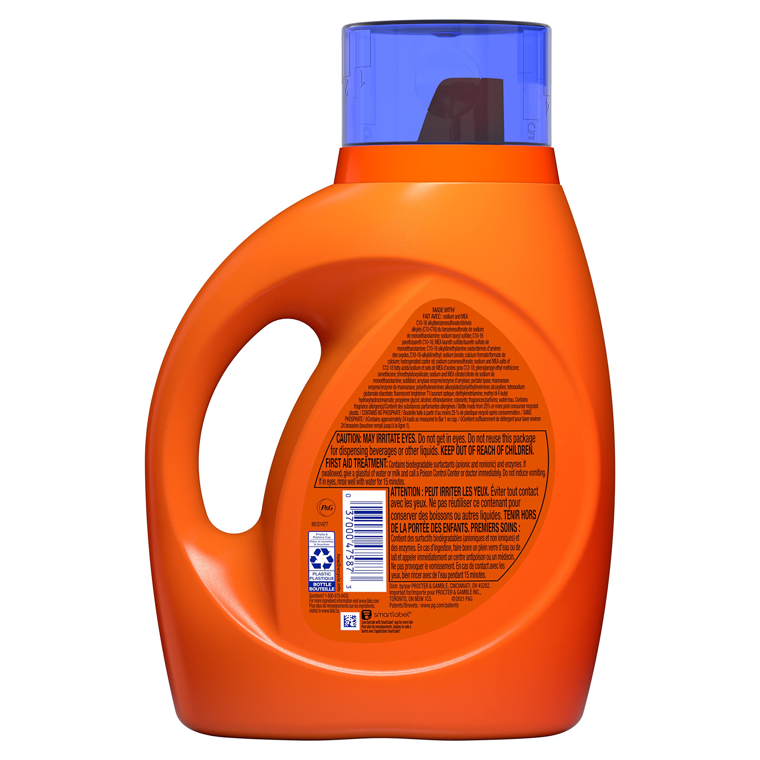 Tide Hygienic Clean Heavy 10X Duty Laundry Detergent Liquid Soap, Original Scent, 37 Fl Oz, 24 Loads, He Compatible (Pack of 2)