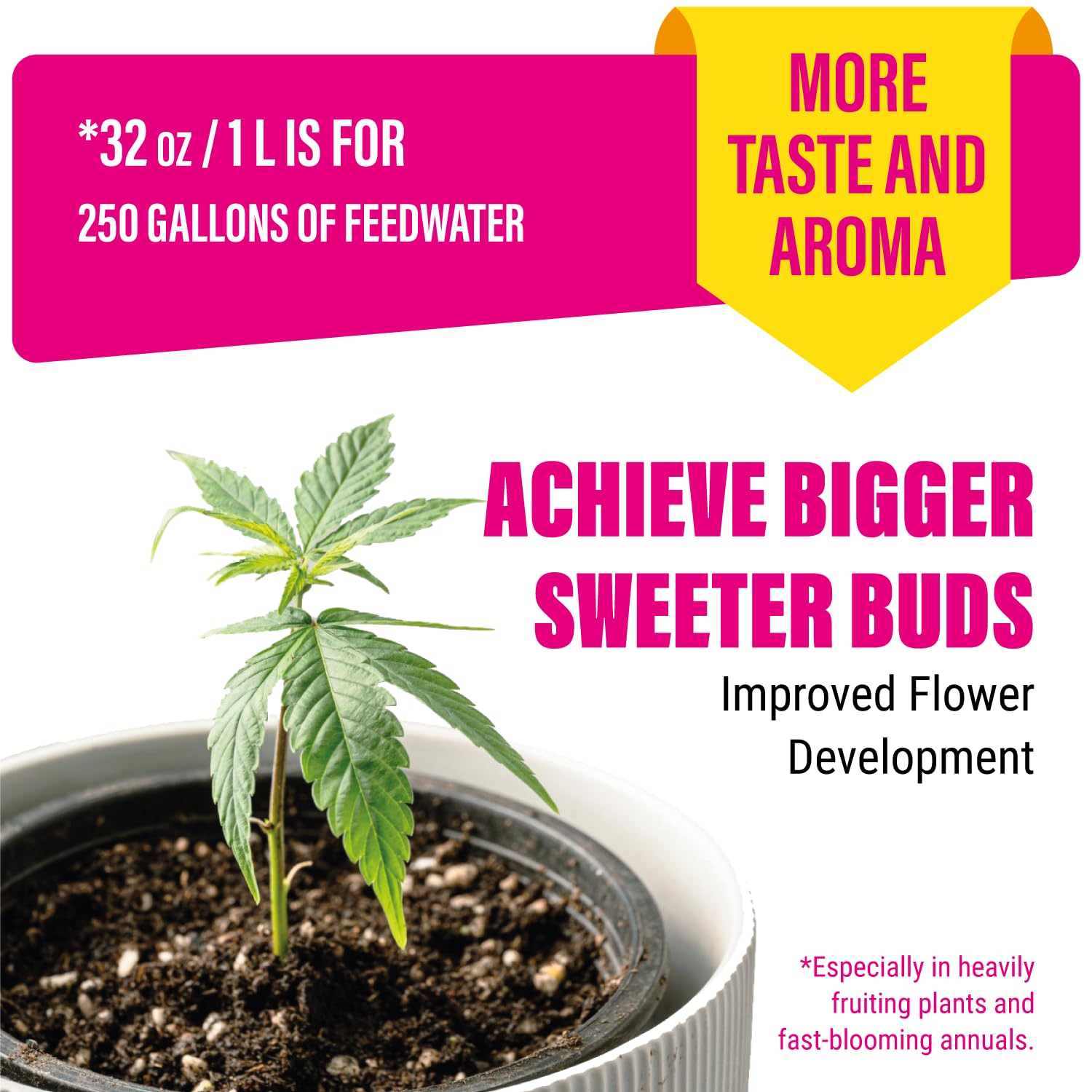 Terpenes Enhancer - Hydroponic Nutrients for Big Bud and Bud Candy Taste. Use as Soil Flower Food and Hydroponic Plant Food - Sugar baby 0-1-1 Bloom Booster Terpinator by Nutriling 32OZ