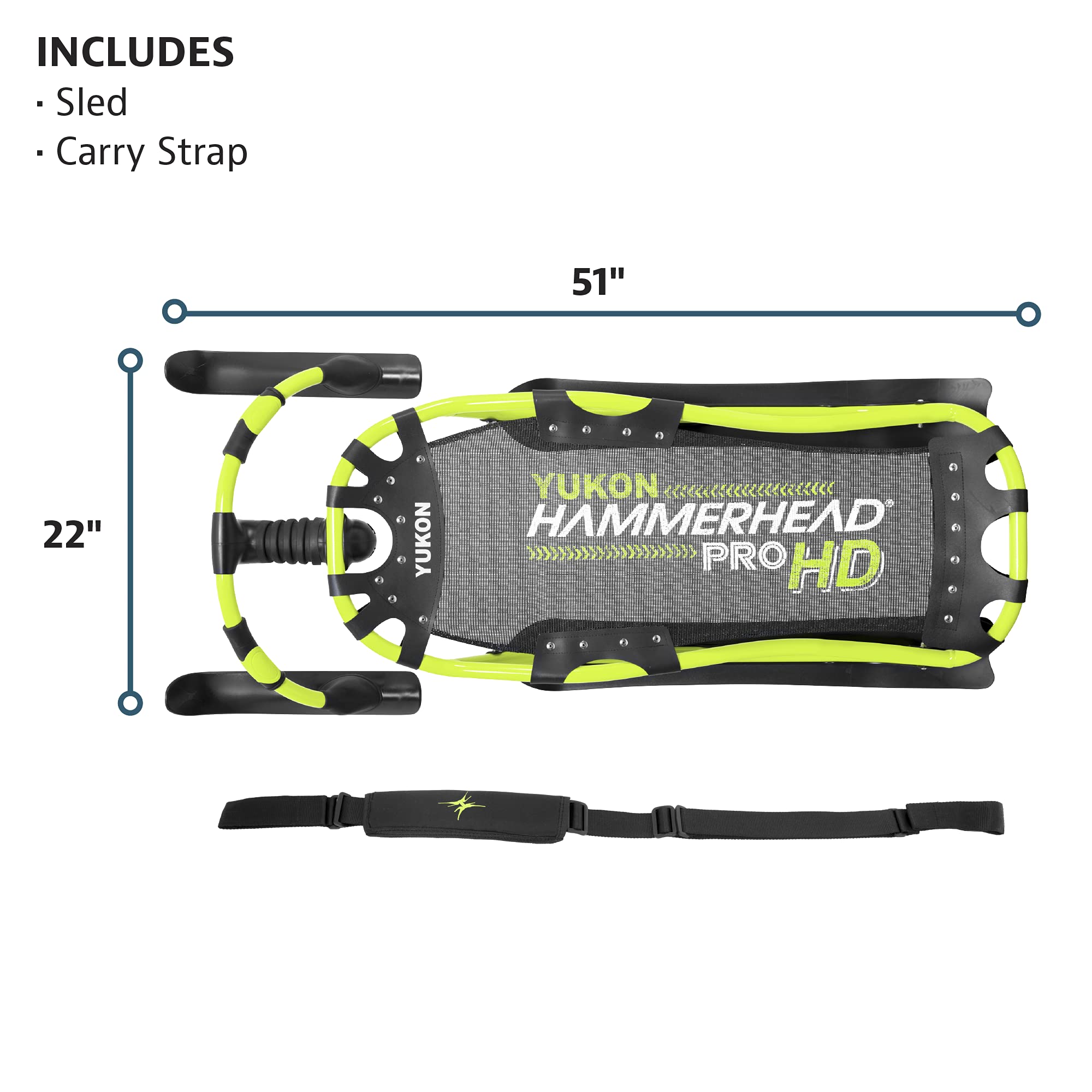 Yukon Charlie's Hammerhead Pro HD Sled | Single Rider, Speed and Steering Control, 52-inch x 22-inch