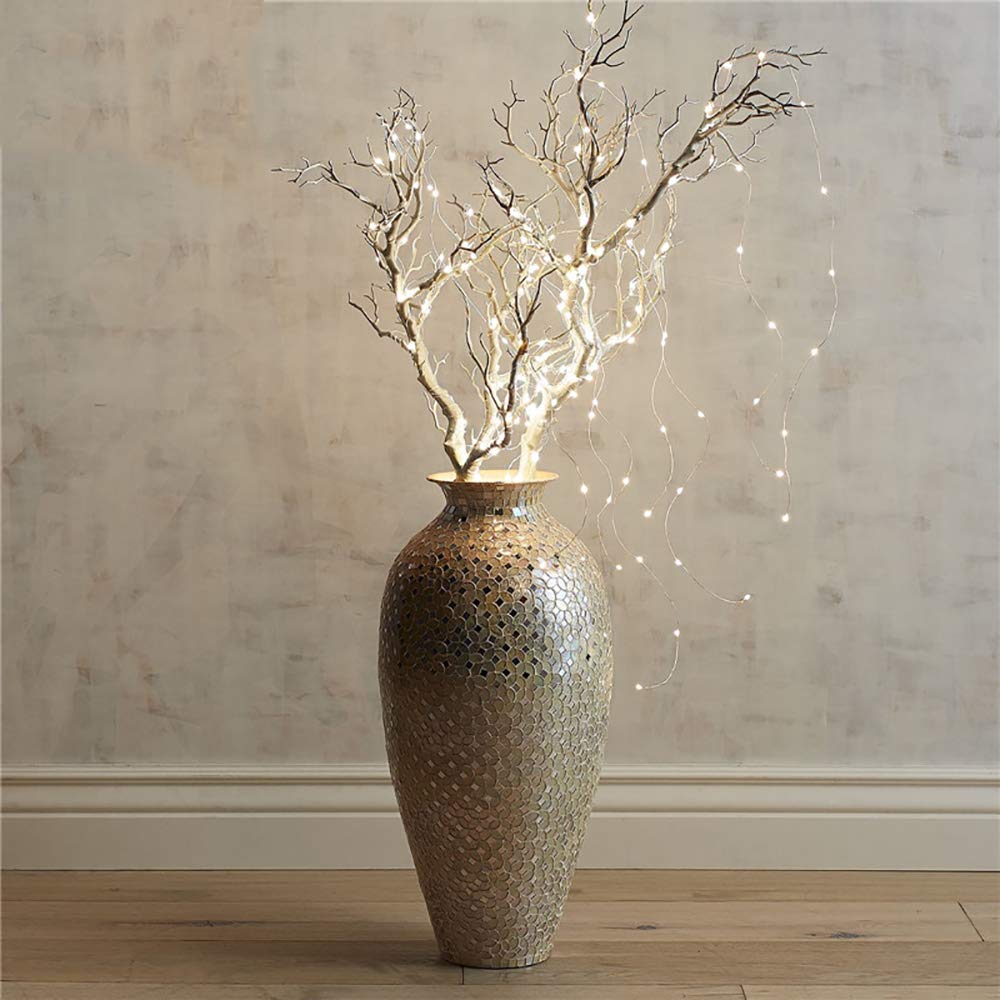 Solar Powered Twinkle Fairy Lights, 10 Strands 200 LEDs Waterproof Timbo String Lights Waterfall Decorative Silver Wire Solar Lights for Outdoor, Garden, Christmas Tree