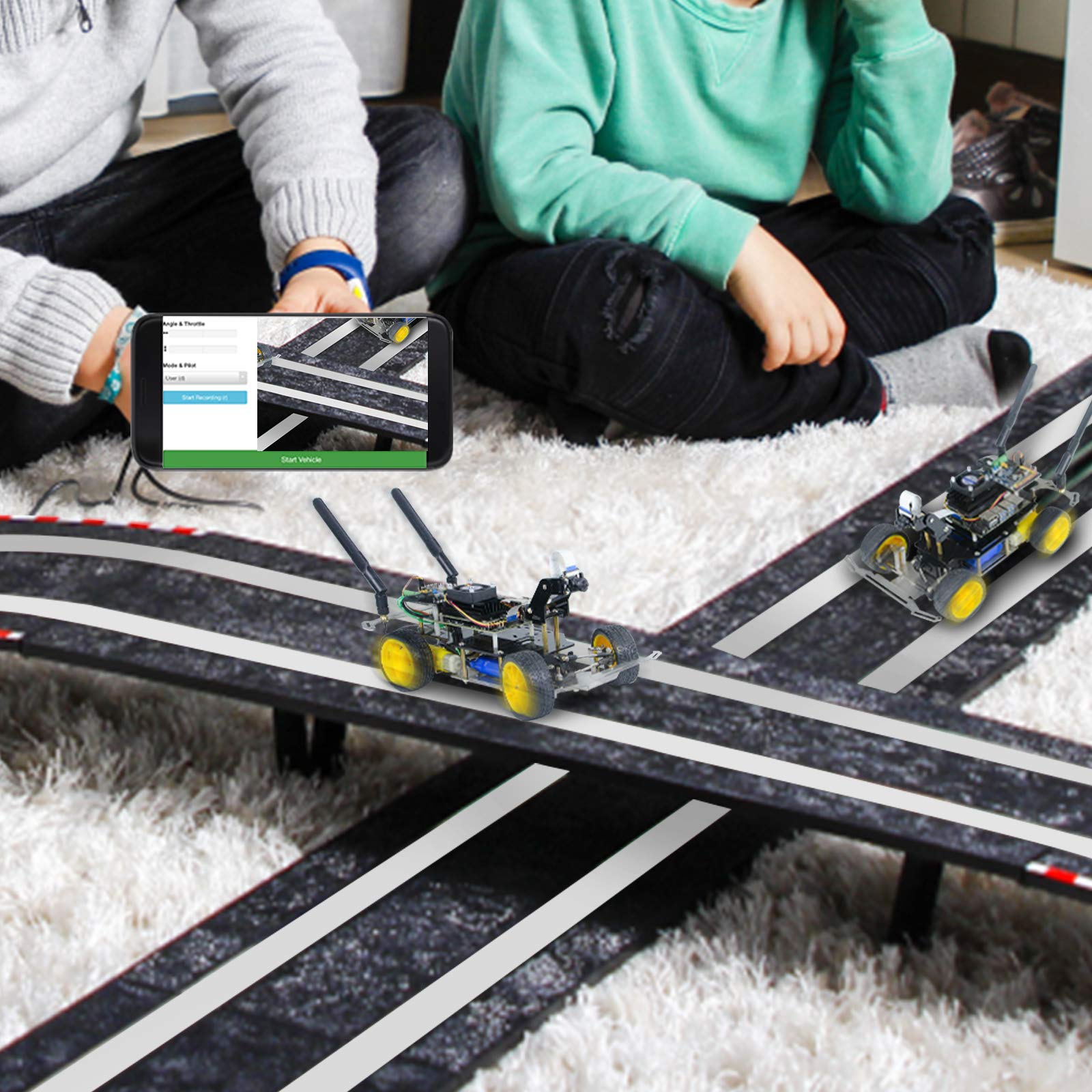 XiaoR Geek AI Racing Robot Powered by Jetson Nano Donkey Car with Deep Learning Slef Driving and Vision Line Following (with Jetson Nano+Assembled)