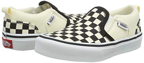 Vans Boy's Slip On Trainers, Multicolour Checkers Black Natural Ipd, 38